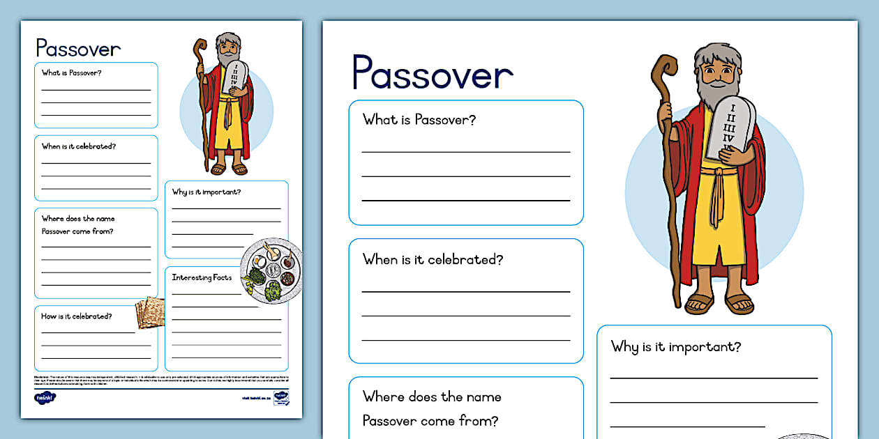 Passover Fact File Template (Teacher-Made) - Twinkl