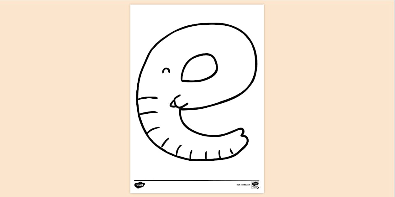 Letter E Colouring Page | Preschool Colouring Sheets