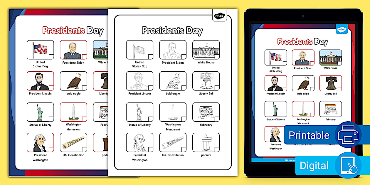 Presidents Day Scavenger Hunt Activity for Kids | Twinkl USA