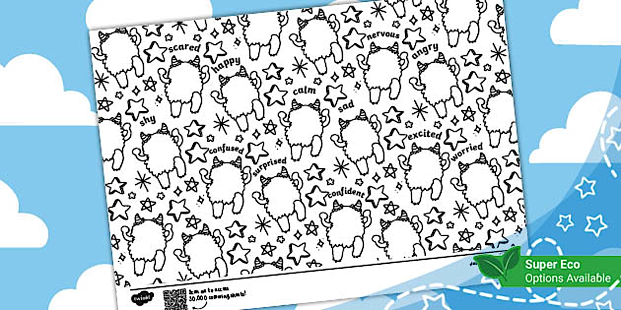 Emotions Colouring Page – How Does the Emotion Feel to You?