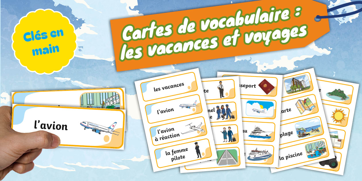 * NEW * Cartes de vocabulaire - les vacances et voyages