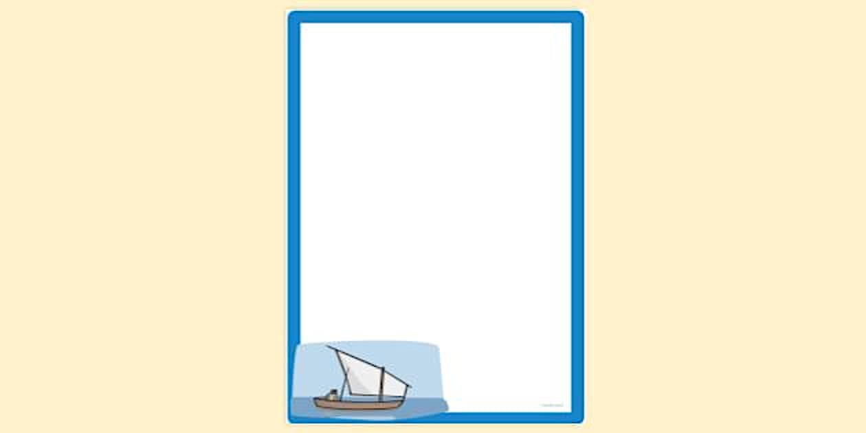 Simple Blank First Sailing Boat | Page Borders | Twinkl