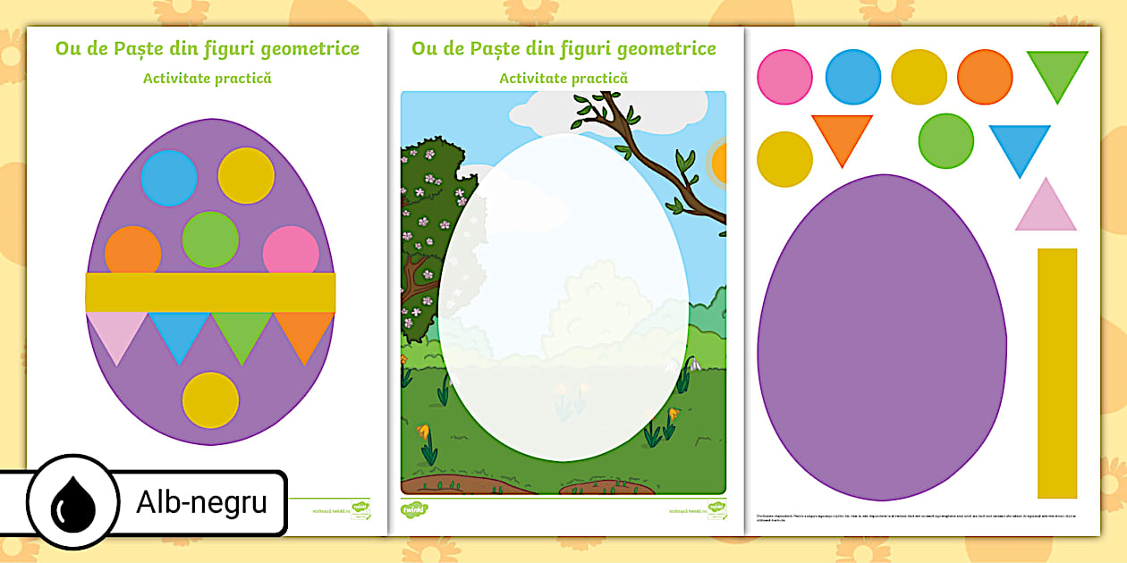 Ou de Paște din figuri geometrice – Activitate practică