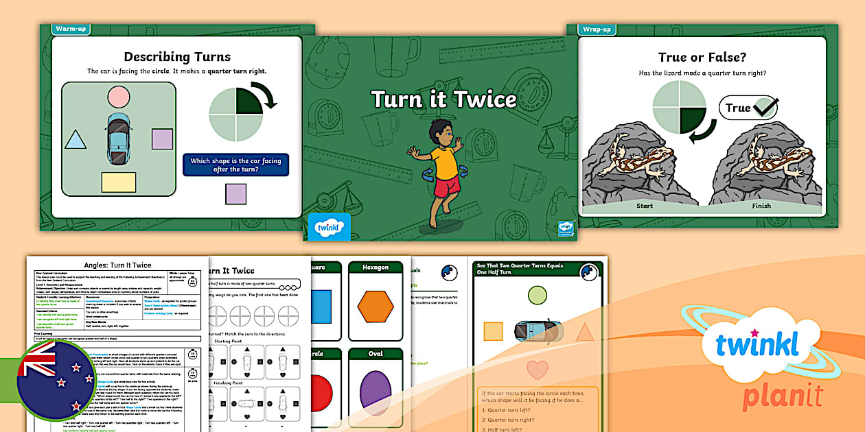 Level 1 Angles: See That Two Quarter Turns Equals One Half Turn Lesson 1