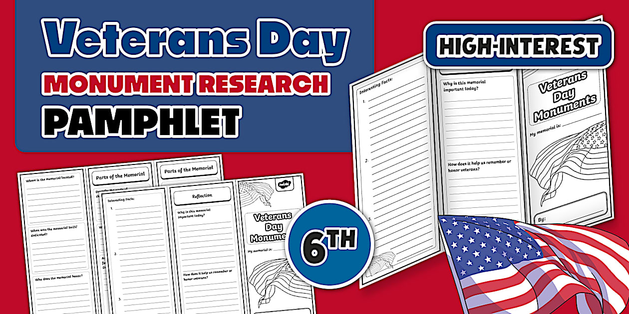 Sixth Grade Veterans Day Monuments Research Activity