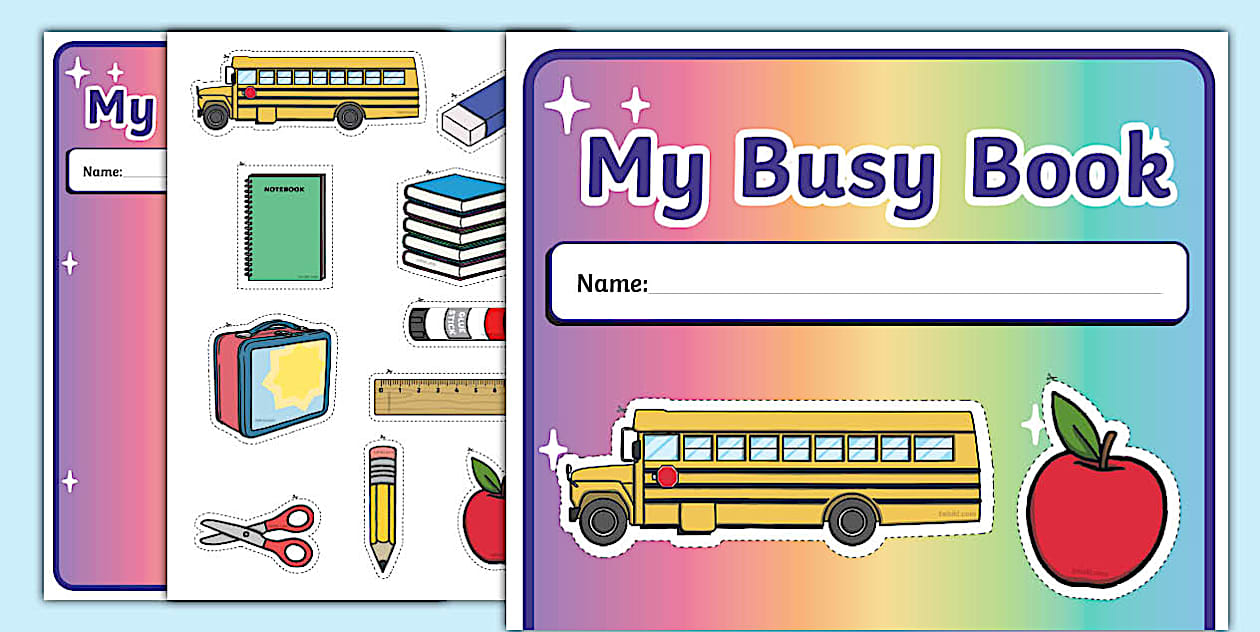 Design a Busy Book Cover Page Cutting Skills Worksheet