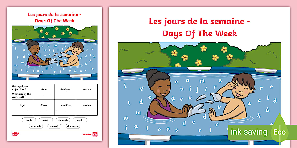 Les Jours De La Semaine - Days Of The Week French Worksheet