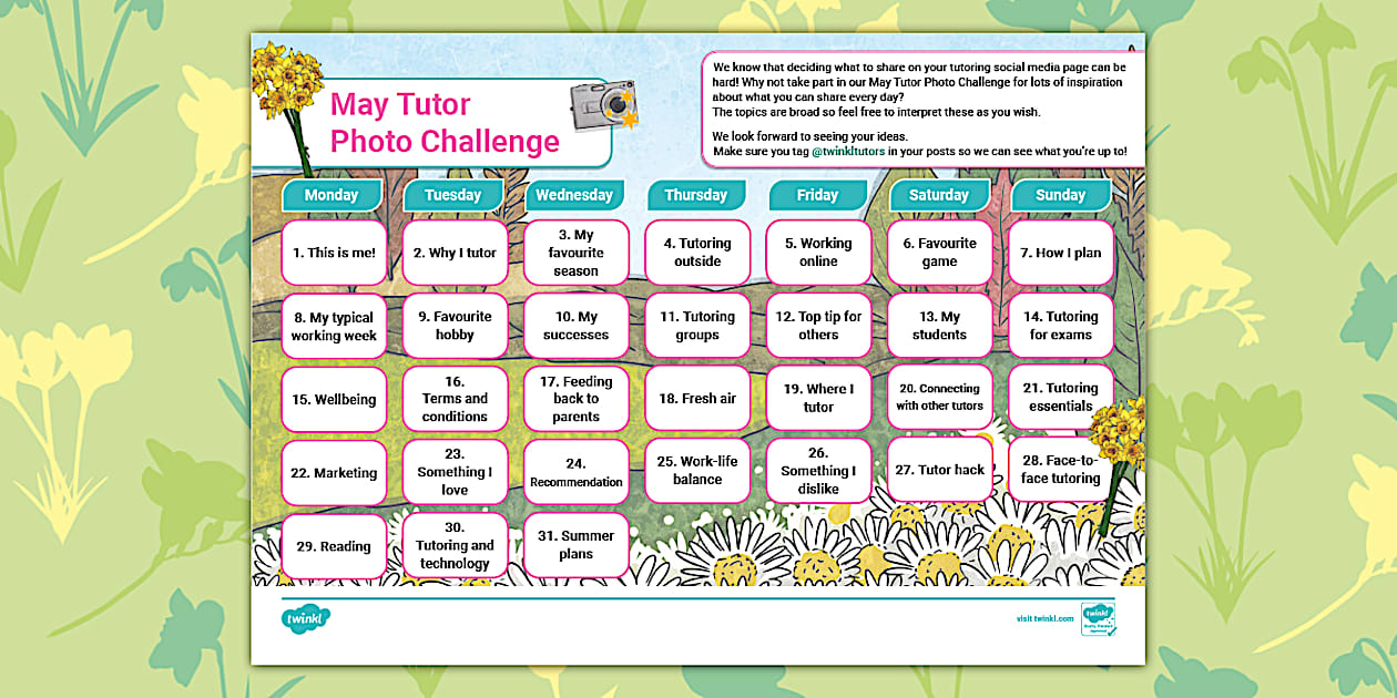 May Tutor Photo Challenge (teacher made) - Twinkl