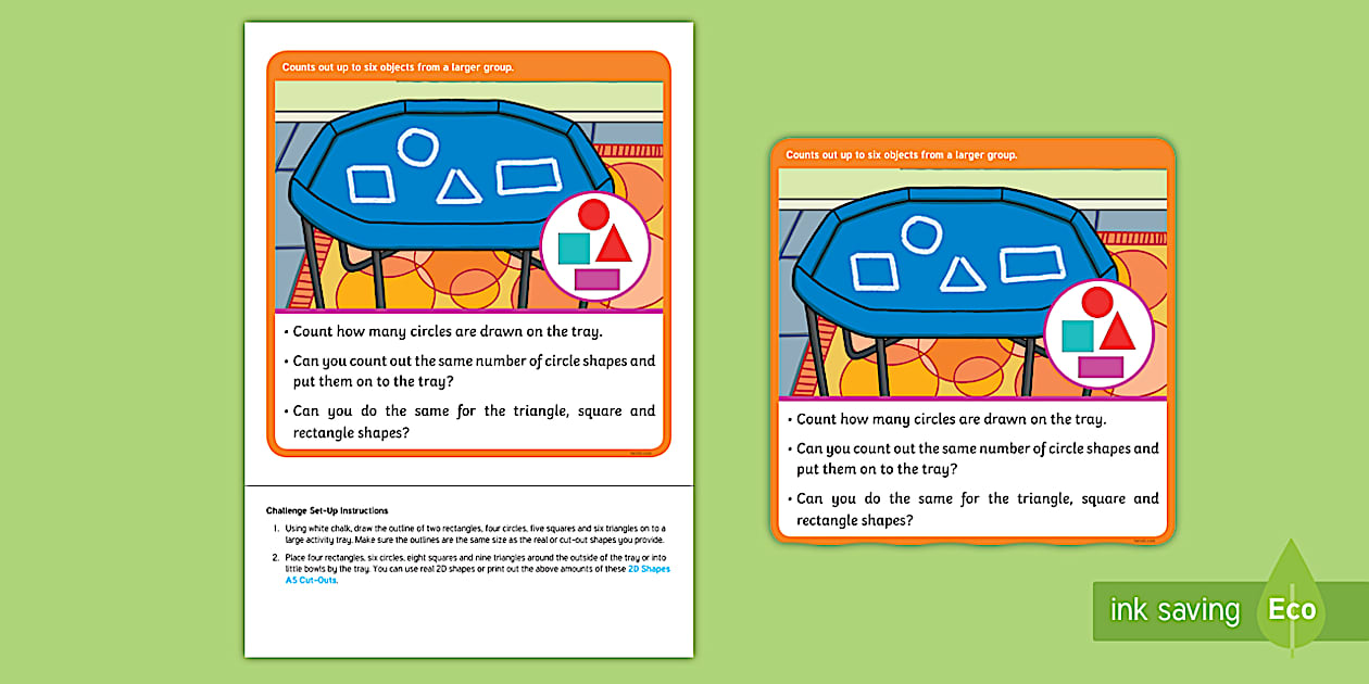 EYFS Maths Counting Challenge: Counting Out 2D Shapes