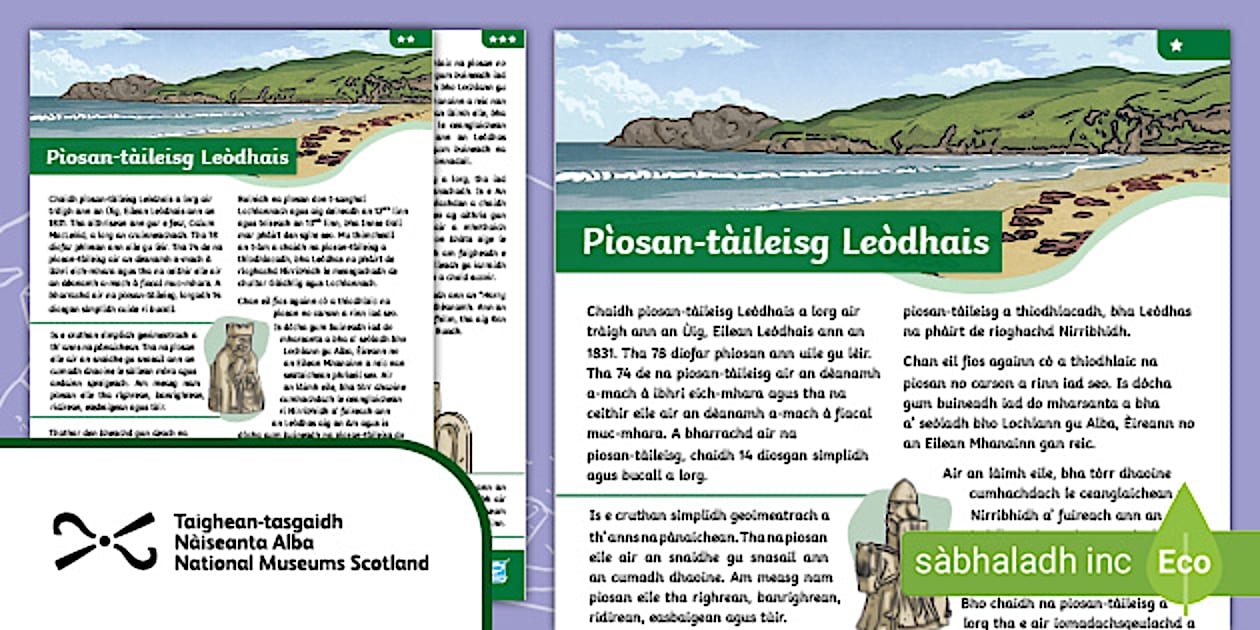 FREE! - Pìosan-tàileisg Leòdhais – Leughadh airson Tuigse Eadar-sgaraichte