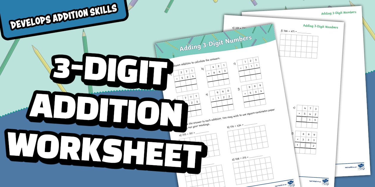 3-Digit Addition Activities Worksheet