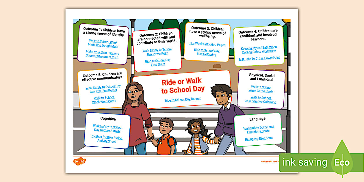 Ride or Walk to School Day Topic Planner