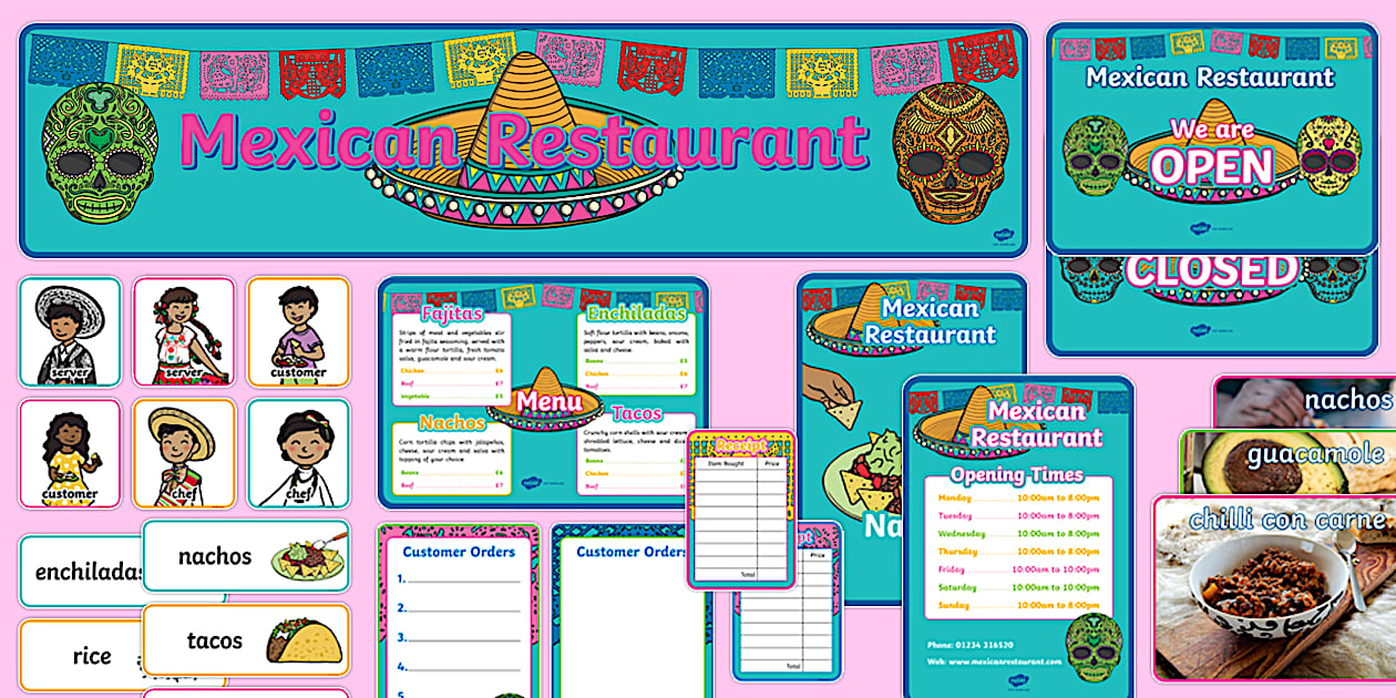 Mexican Restaurant Role Play Pack - ESL Restaurant Role Play