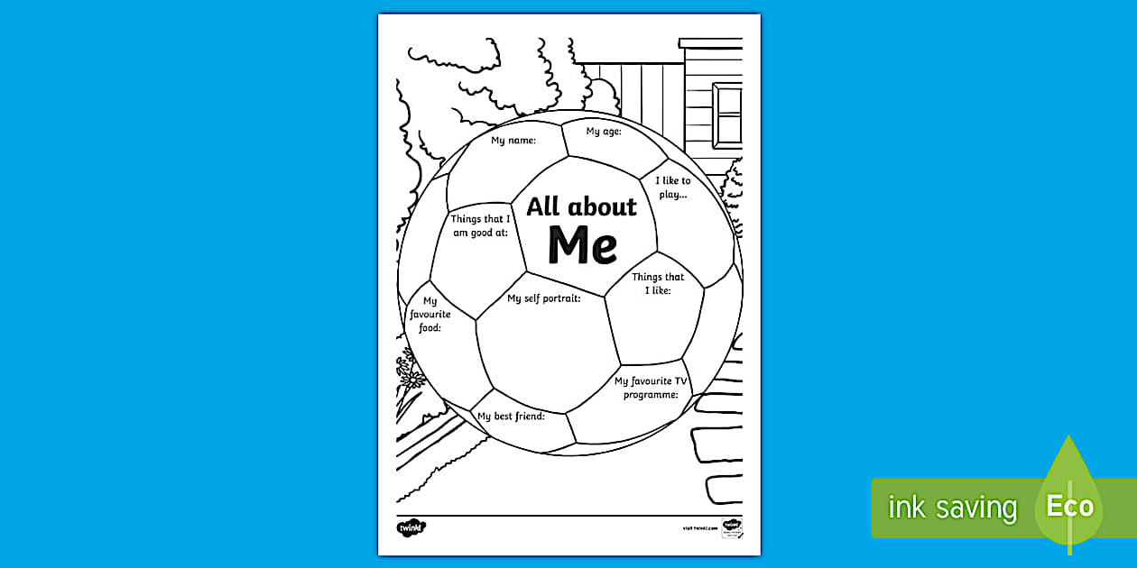All about Me Football Worksheet / Worksheet - Twinkl
