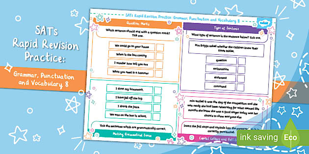 SATs Revision Activity: Grammar, Punctuation and Vocabulary