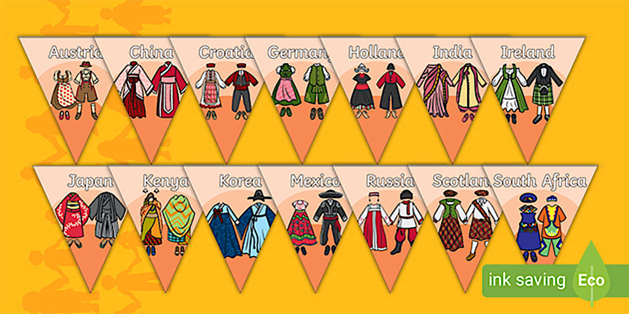 SA Harmony Week Traditional Clothing Display Bunting