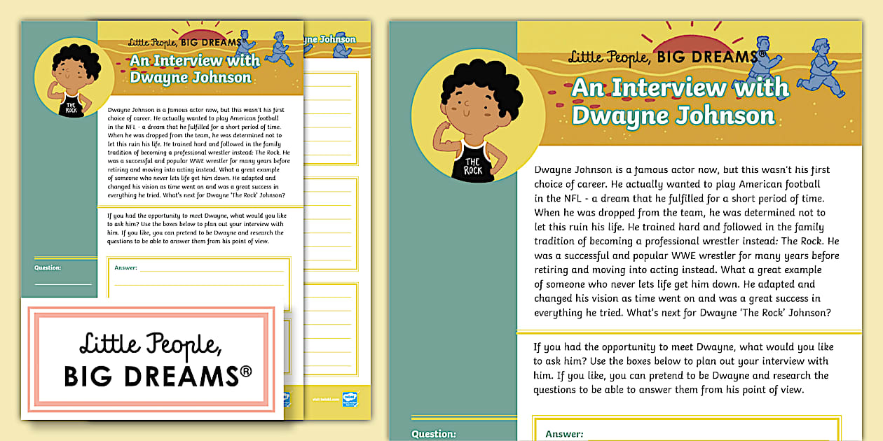 FREE! - Little People, Big Dreams: Dwayne Johnson Interview Activity