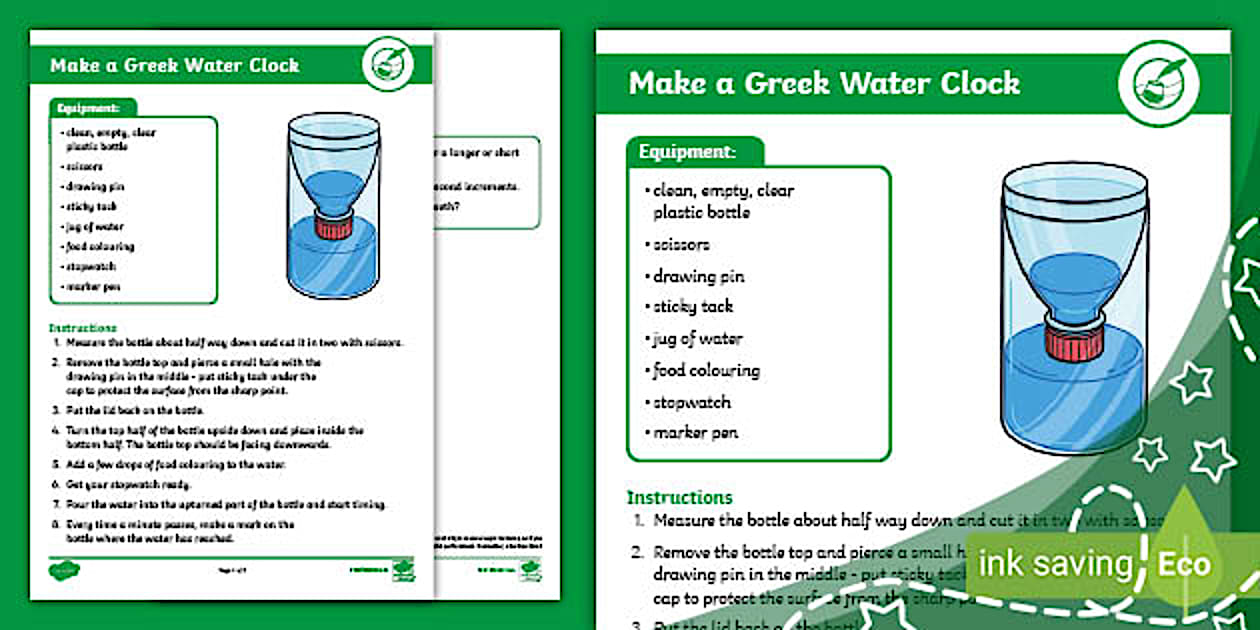Make a Greek Water Clock Craft Instructions - Twinkl