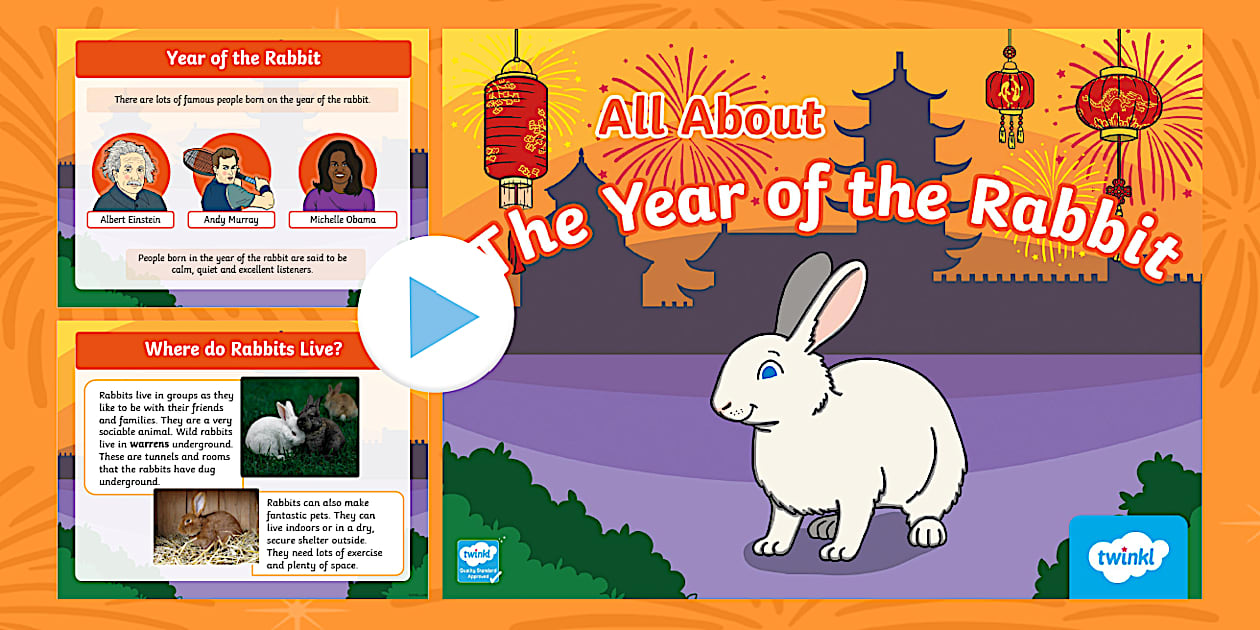 EYFS All About Rabbits Lunar New Year PowerPoint - Twinkl