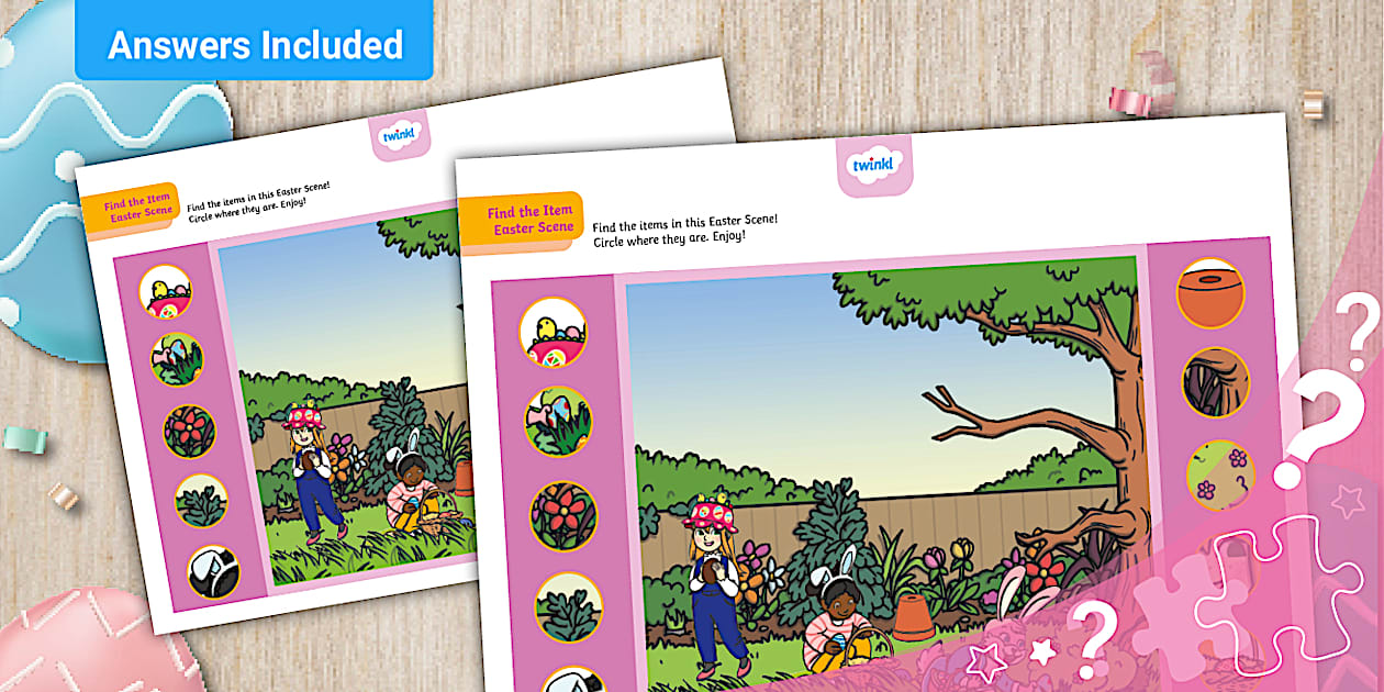 Find the Item - Easter Scene Puzzle - Kids Puzzles - Twinkl