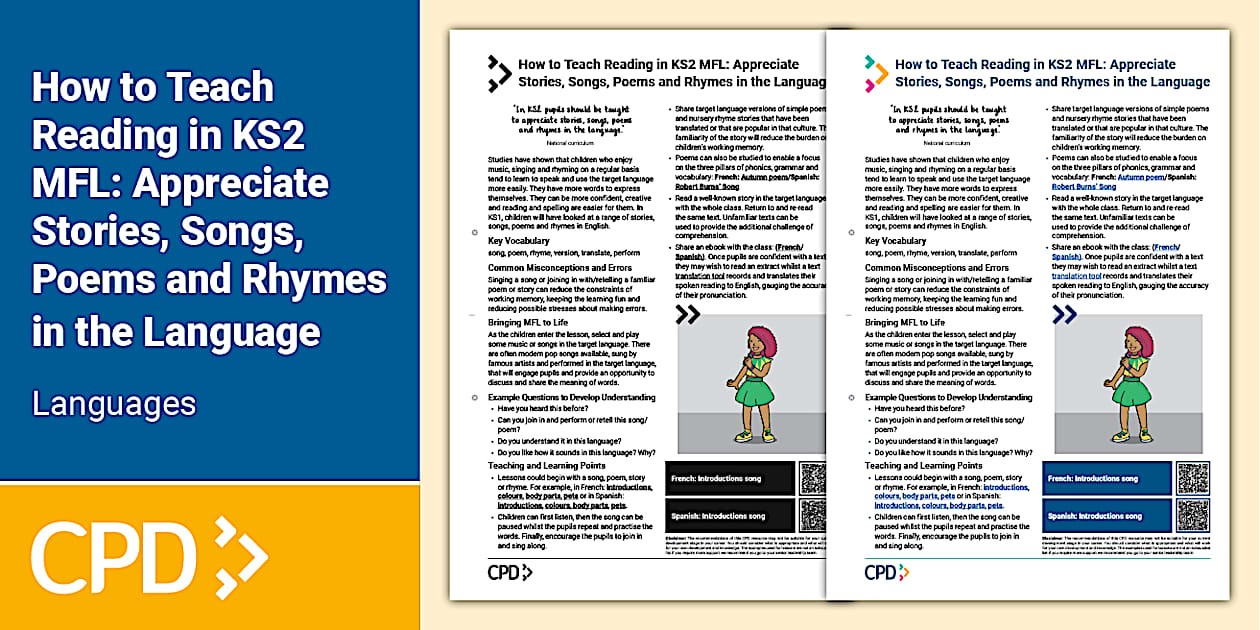 How to Teach Reading in KS2 MFL: Appreciate Stories, Songs, Poems and ...