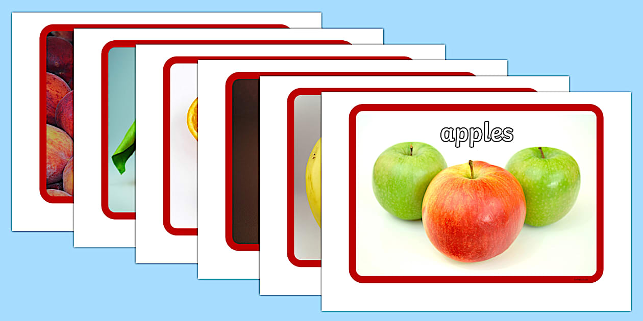 Fruit Flashcards - ESL Fruit Vocabulary (teacher made)
