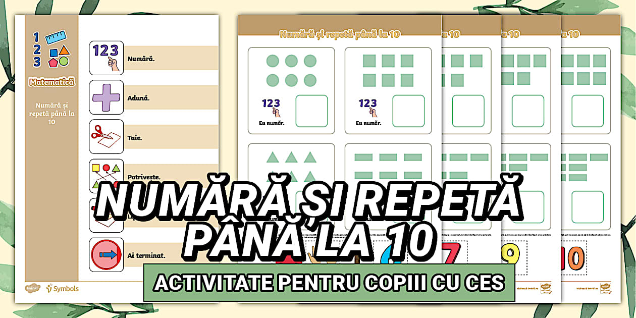 Cu pași mici: Numără până la 10 – Activitate copii cu CES