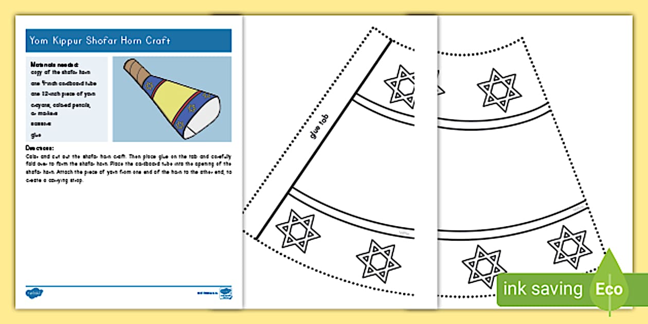 Yom Kippur Shofar Horn Craft (teacher made) - Twinkl