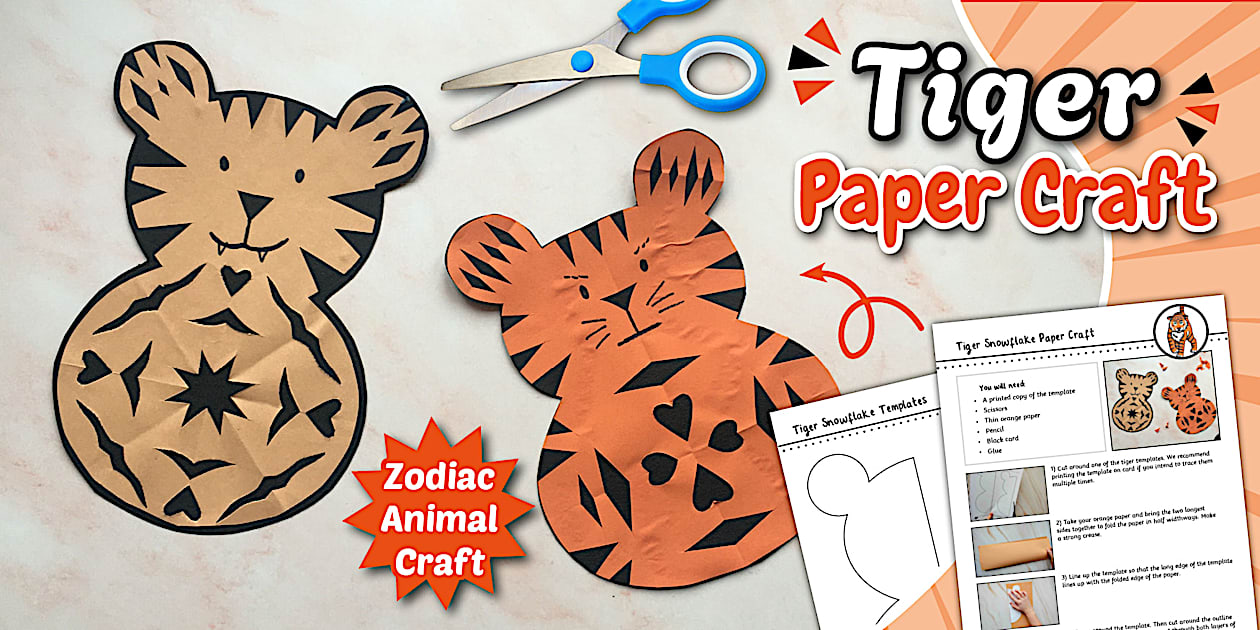 Zodiac Animals: Tiger Paper Craft Instructions
