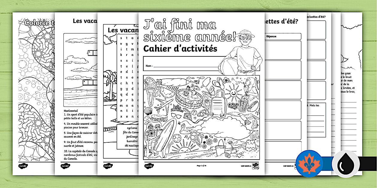 End of Grade six Activity Booklet French - Twinkl