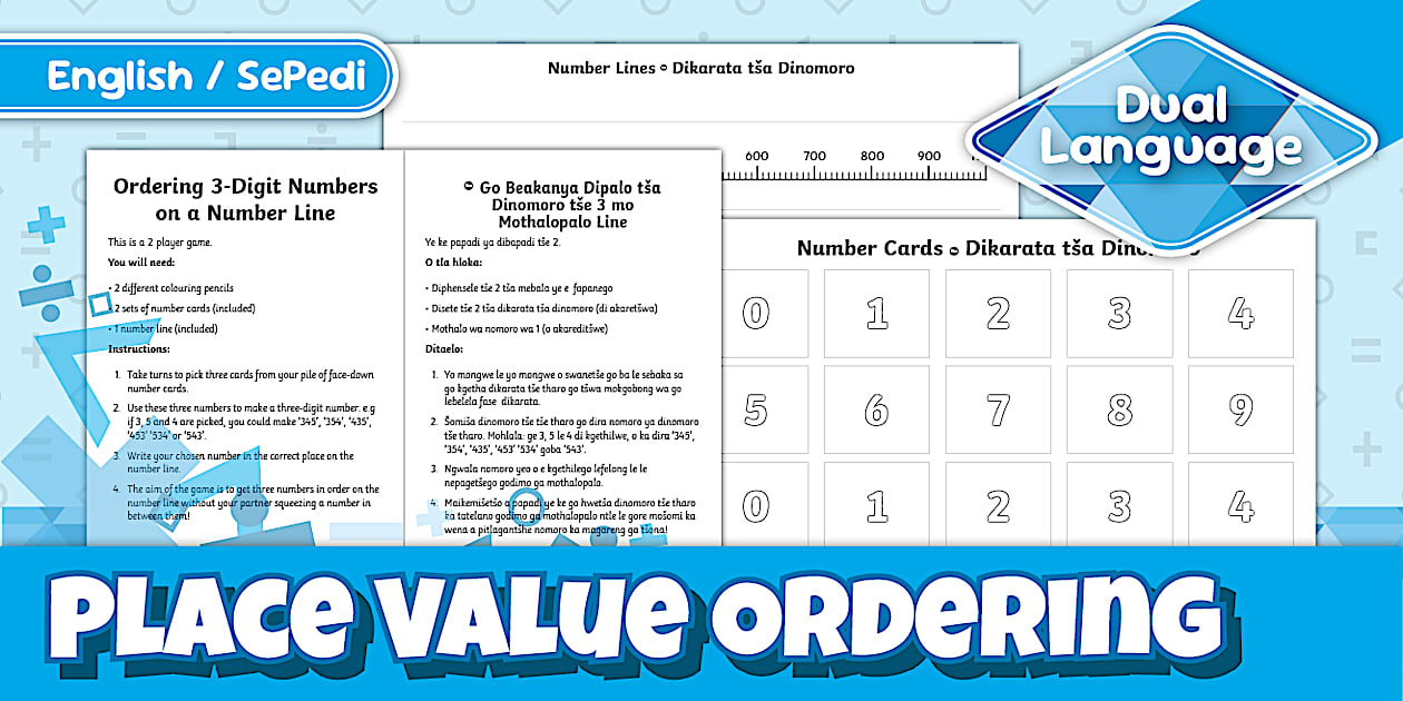 Place Value - Ordering for Grade 4 Resource Pack- Sepedi