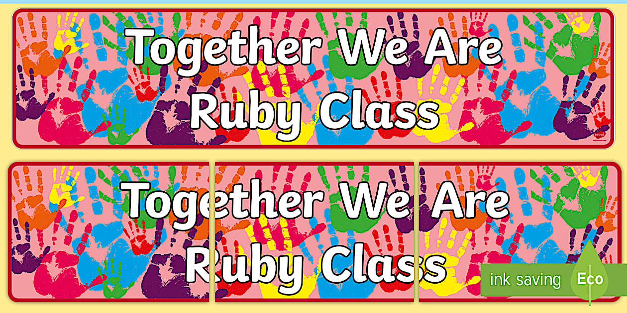 Editable Handprints Display Banner (teacher made) - Twinkl