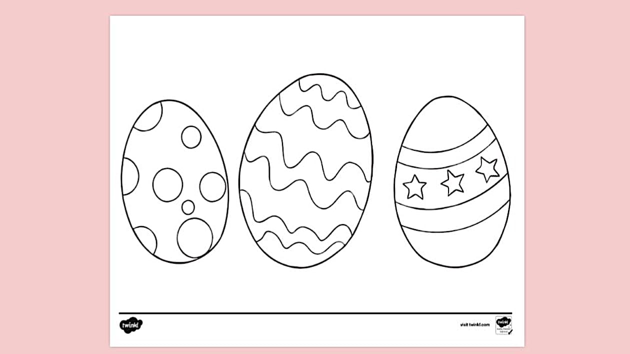 Easter Eggs Colouring Sheet | Colouring Sheets - Twinkl