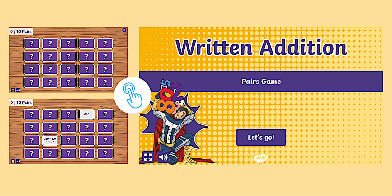 👉 Addition Maths Pairs Game - KS2 Revision - Twinkl