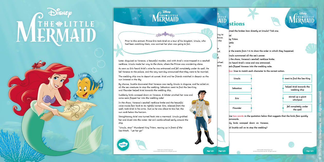 The Little Mermaid: Reading Comprehension [Ages 7-9]