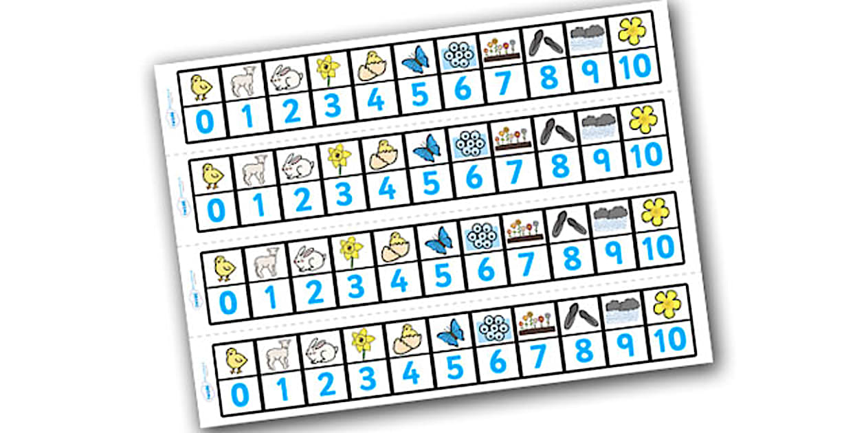Spring Number Track (1-10) (teacher made) - Twinkl