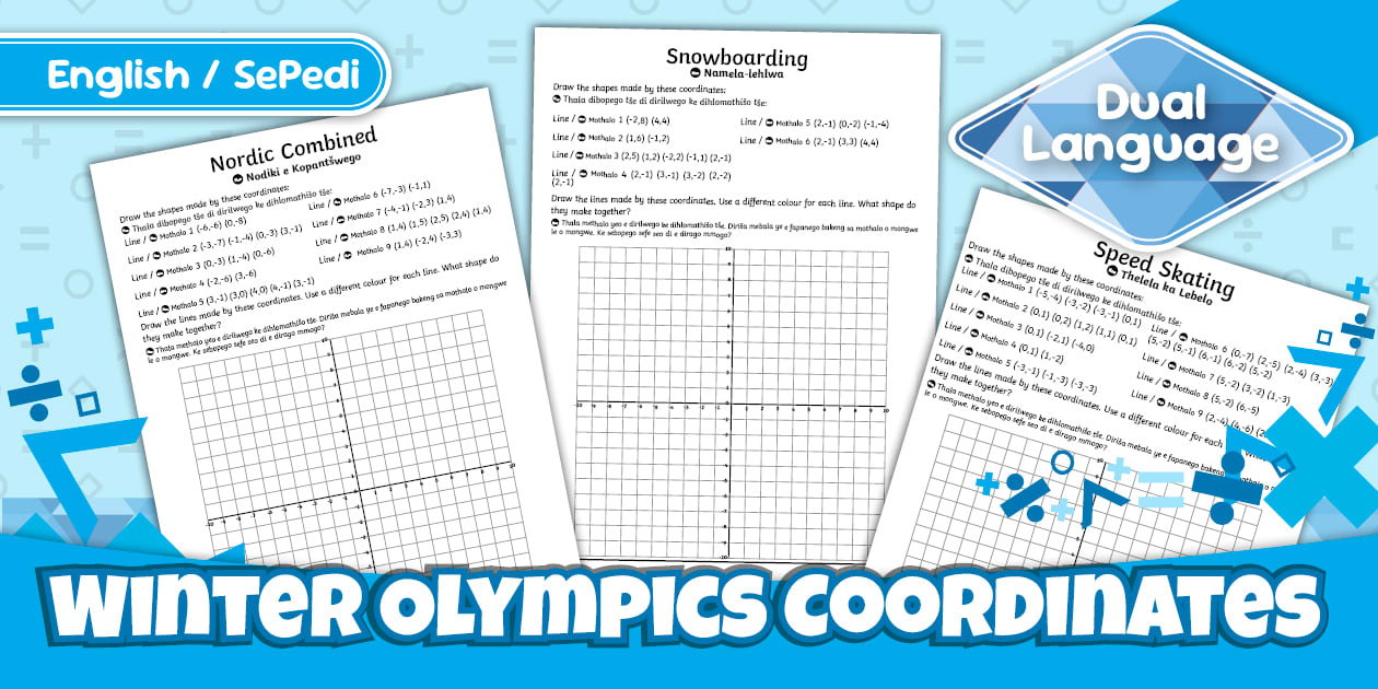 Grade 4 Maths Winter Olympics Coordinates Sepedi/English