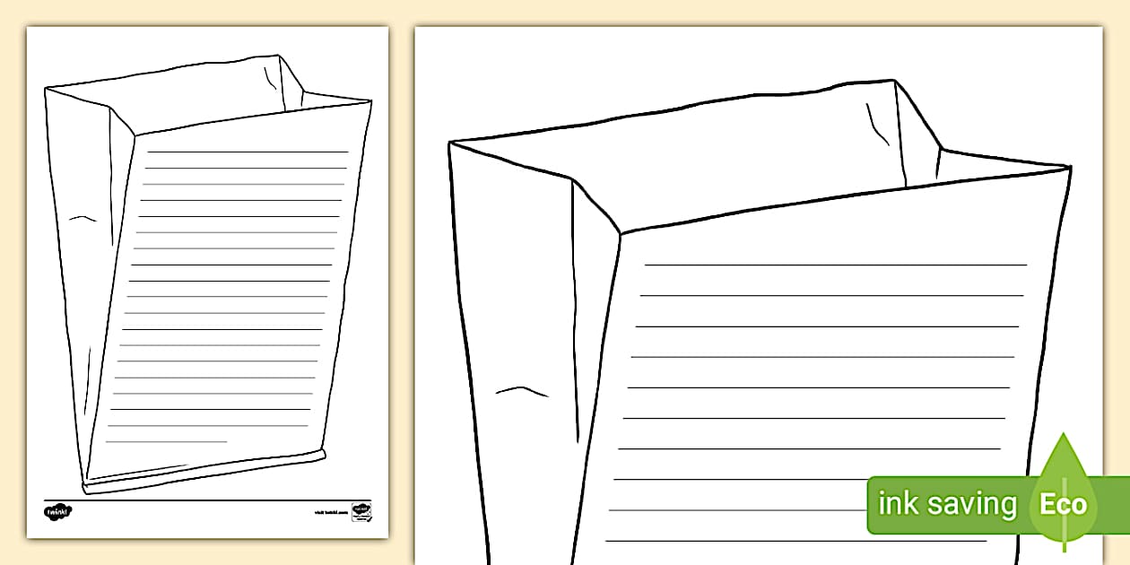 Paper Bag Writing Frame (Teacher-Made) - Twinkl