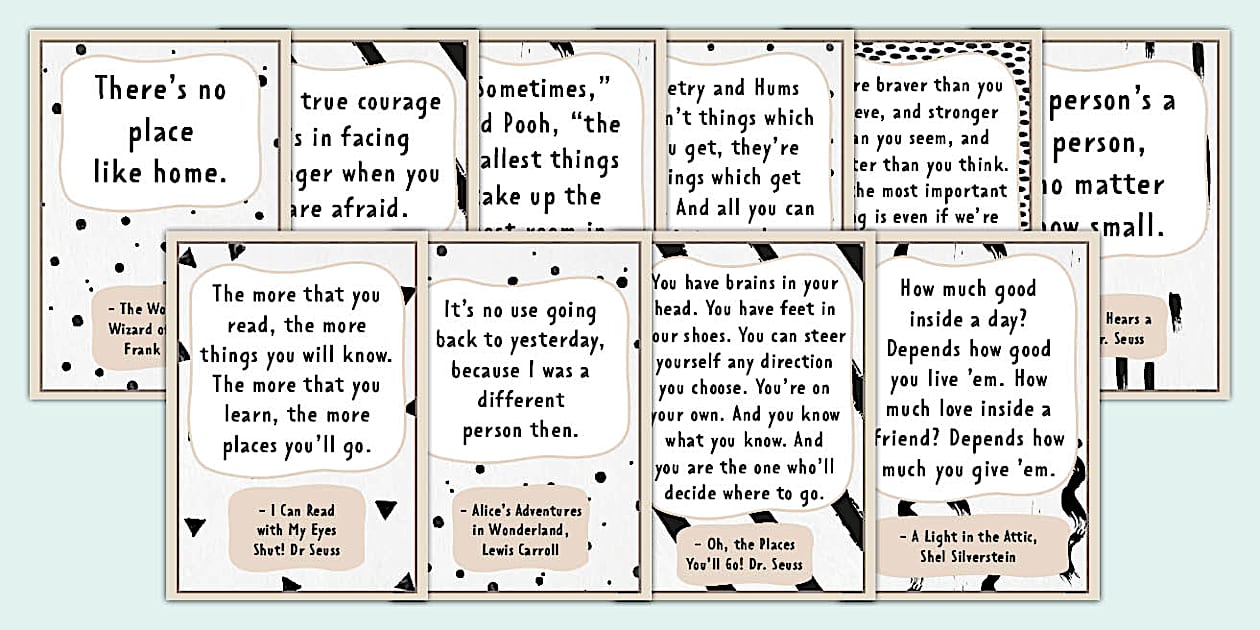 Reading Quotes Display Posters Neutral tones | Minimal theme