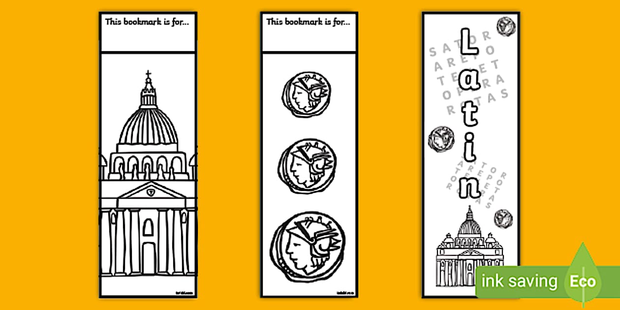 Latin Bookmarks to Colour | Primary Resources | Twinkl