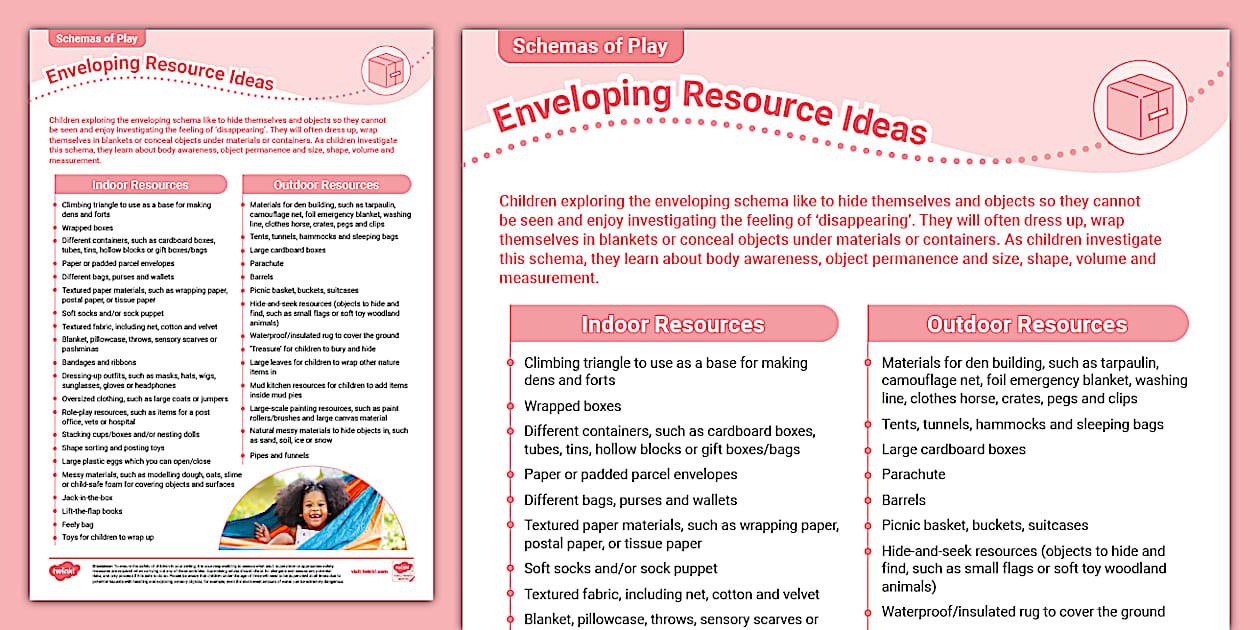 Enveloping Schema: Indoor and Outdoor Resource Ideas