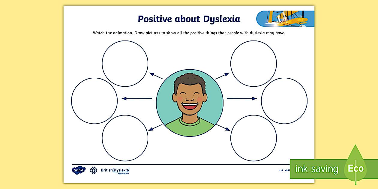 CfE First Level Positive About Dyslexia Worksheet - Twinkl