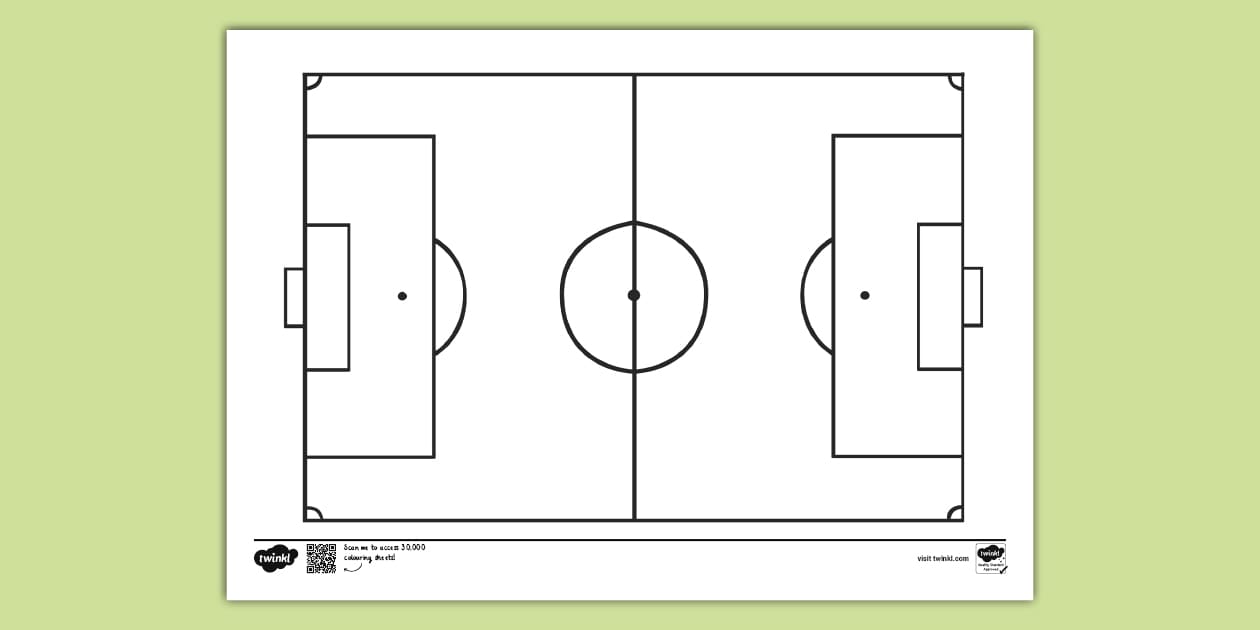 Football Pitch Colouring Sheet | Colouring Sheets - Twinkl
