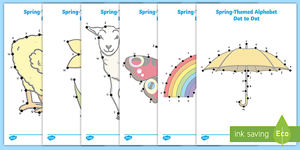 Spring-Themed Alphabet Dot to Dot - School Closure Resource