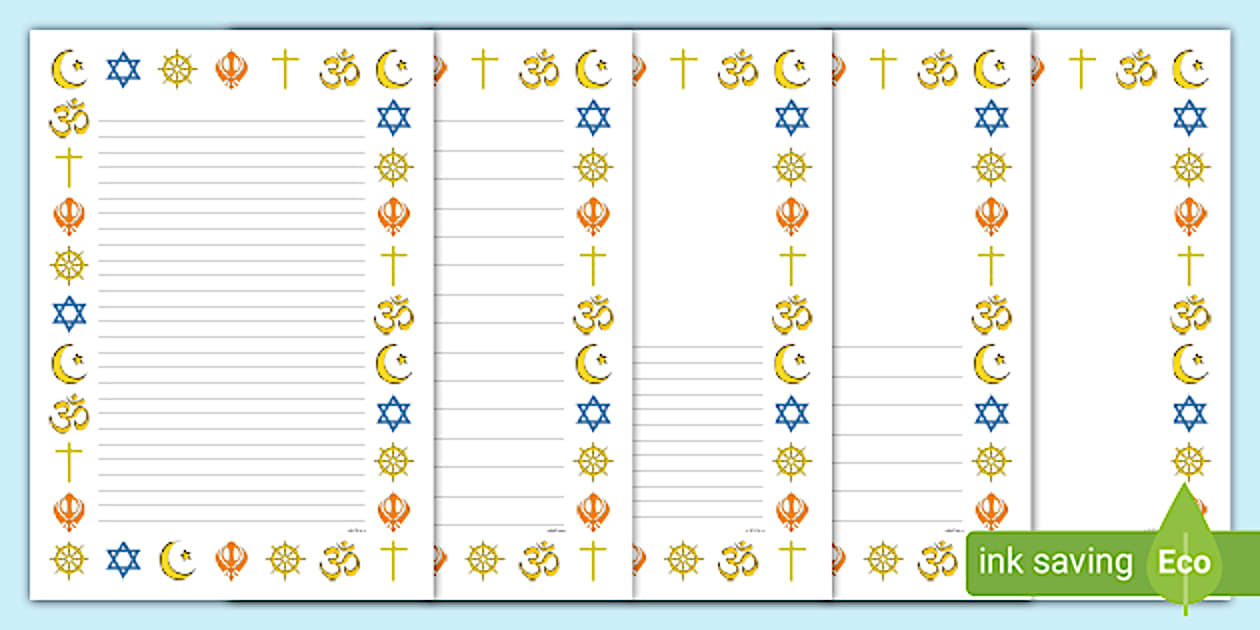 World Religions Page Borders (teacher made) - Twinkl