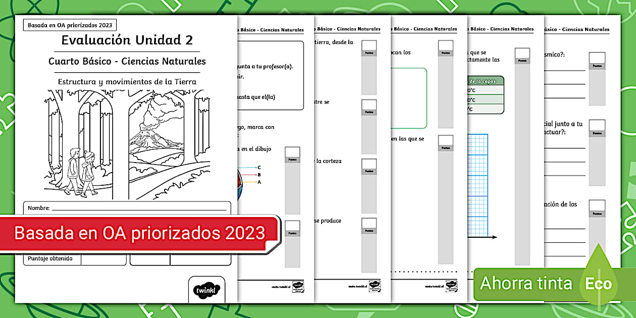 Evaluación 4º básico Unidad 2 Ciencias Naturales