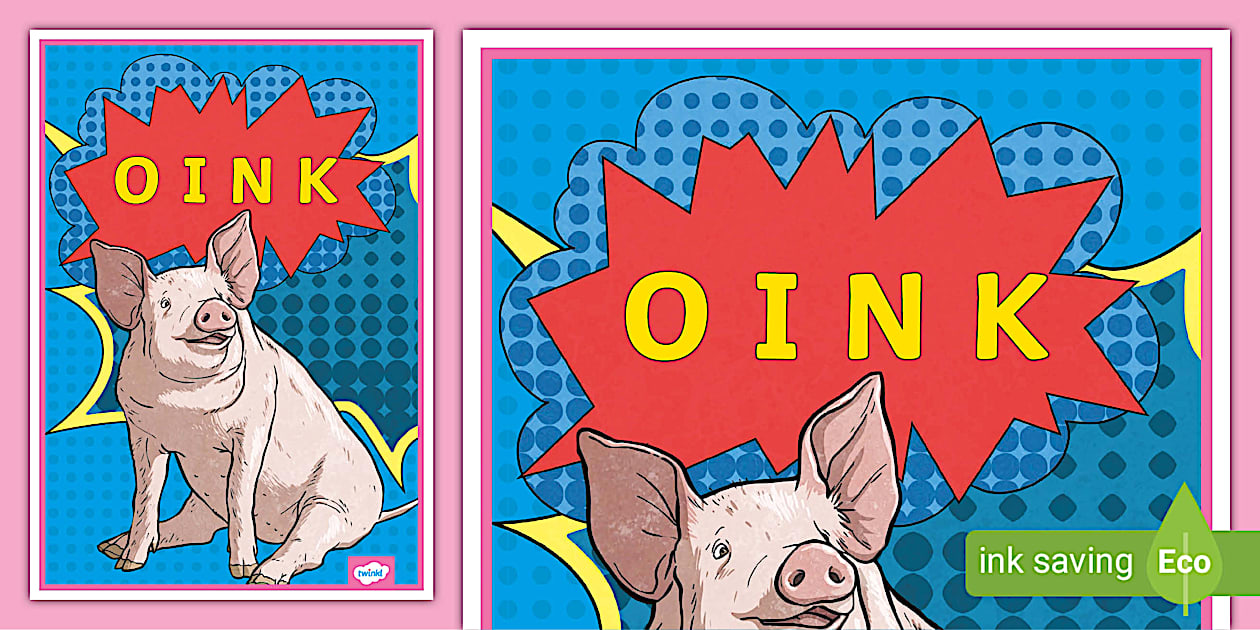 Pig Pop Art Display Poster (Teacher-Made) - Twinkl