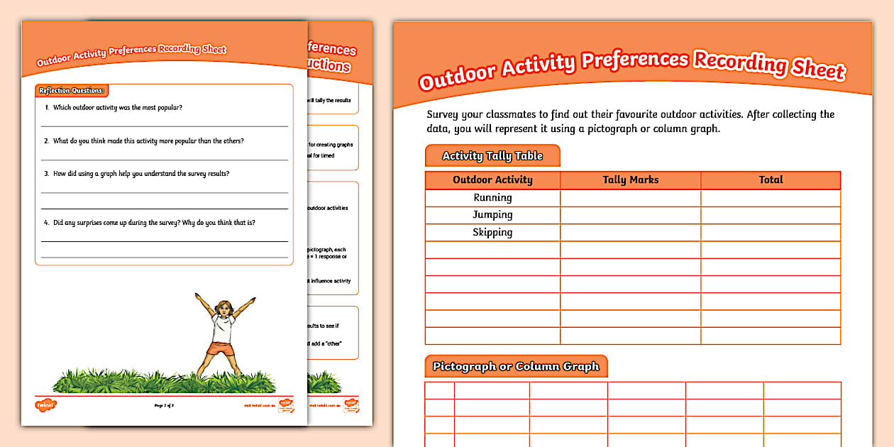 Outdoor Maths: Outdoor Activity Preferences (teacher made)