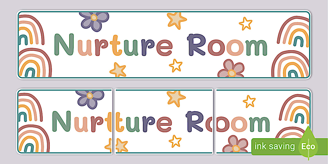 Muted Rainbow Themed Nurture Room Display Banner - - Twinkl