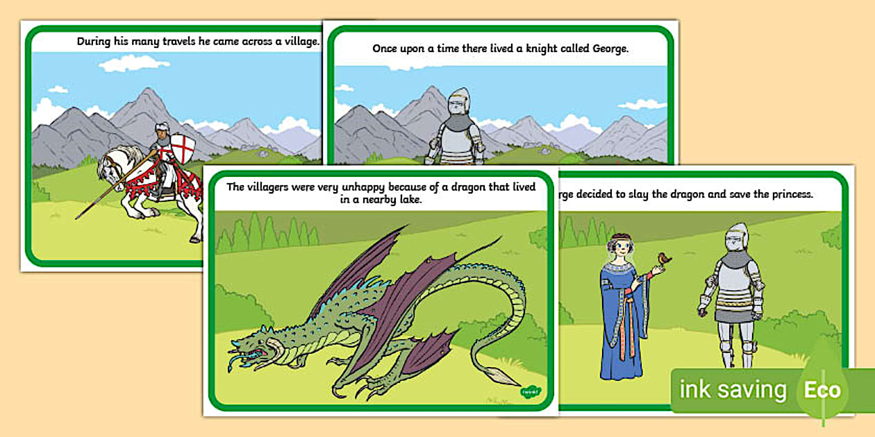 St George And The Dragon Story Sequencing (teacher made)
